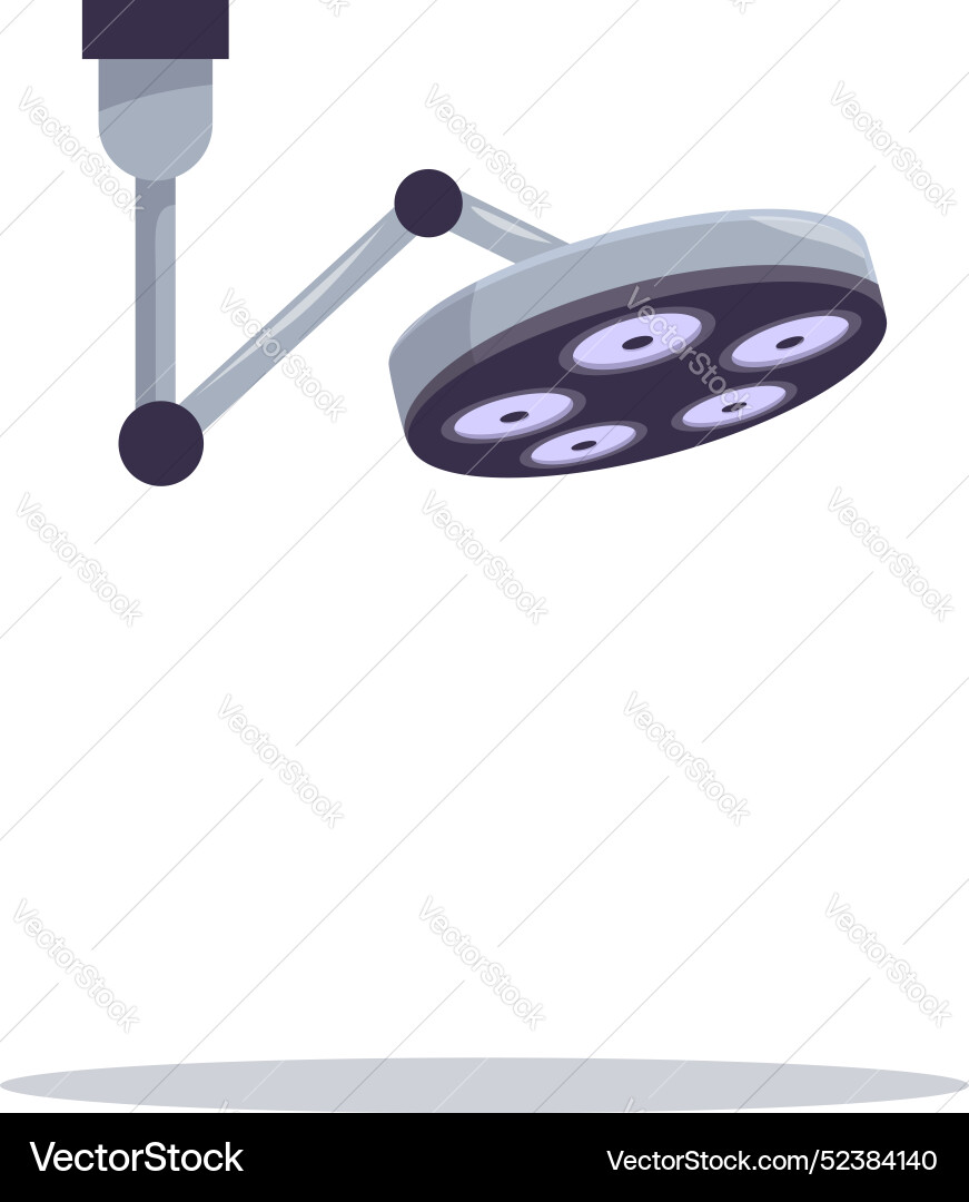Surgical lamp hanging in operating room lighting Vector Image