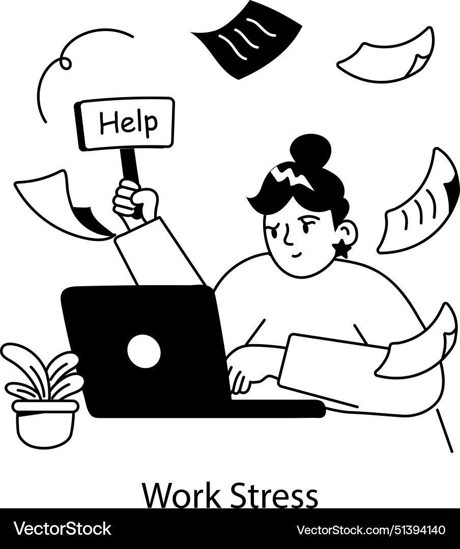 Work stress Royalty Free Vector Image - VectorStock