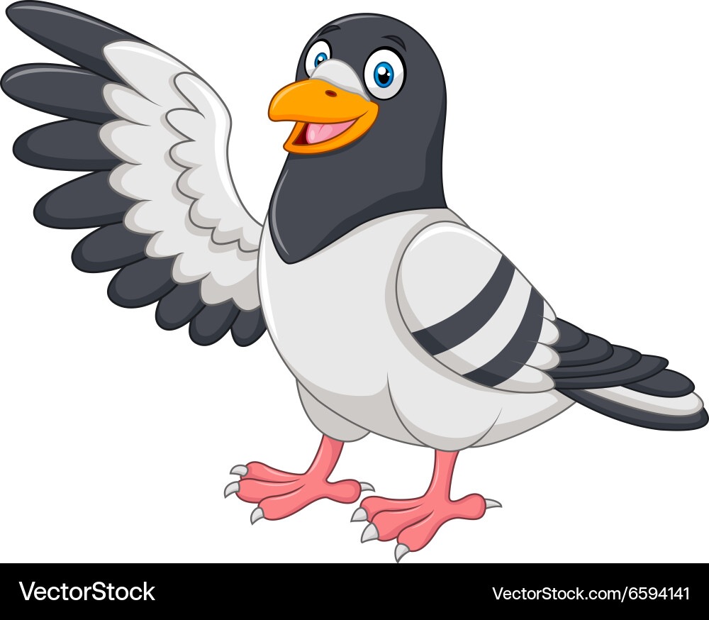 Niedlicher Taubenvogel der isoliert präsentiert Vektorbild