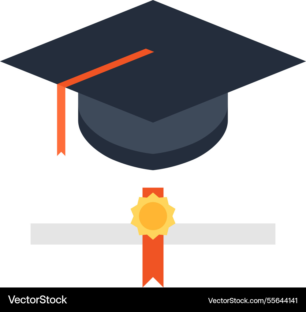 Degree flat web icon concept Royalty Free Vector Image