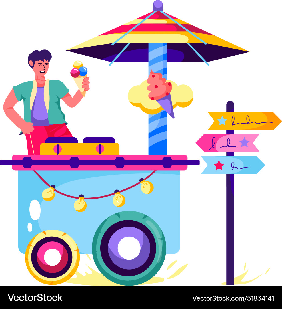 Dessert cart Royalty Free Vector Image - VectorStock