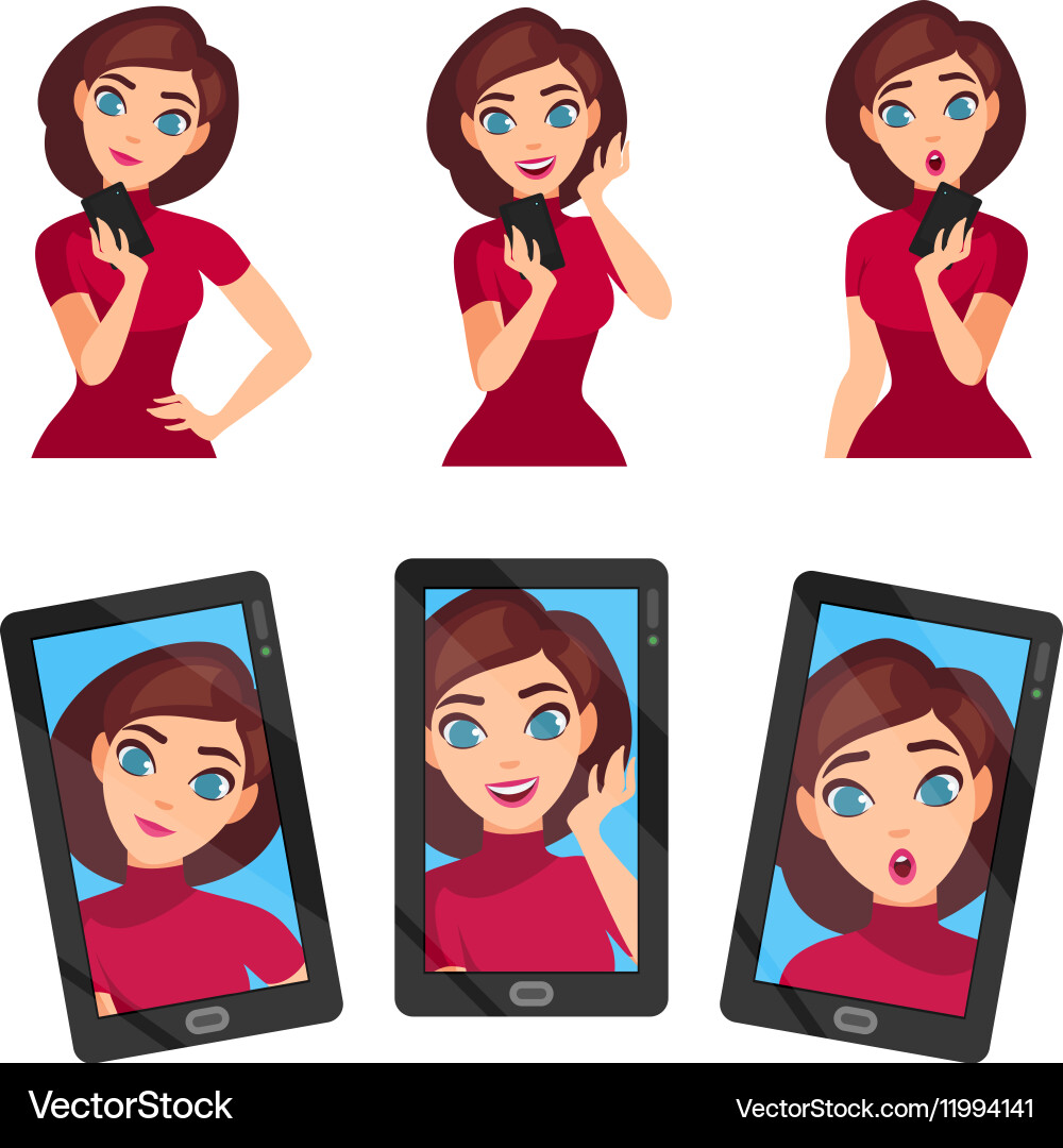 Girl Selfie Template Royalty Free Vector Image