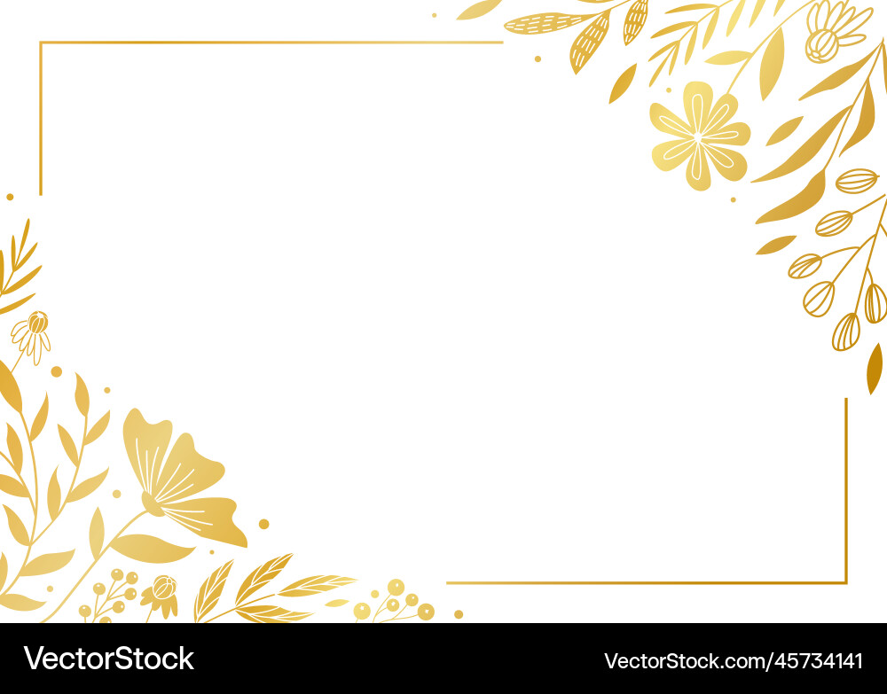 Gold flower frame Royalty Free Vector Image - VectorStock