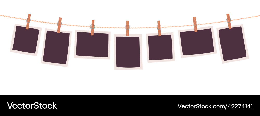 Hanging photo frames Royalty Free Vector Image