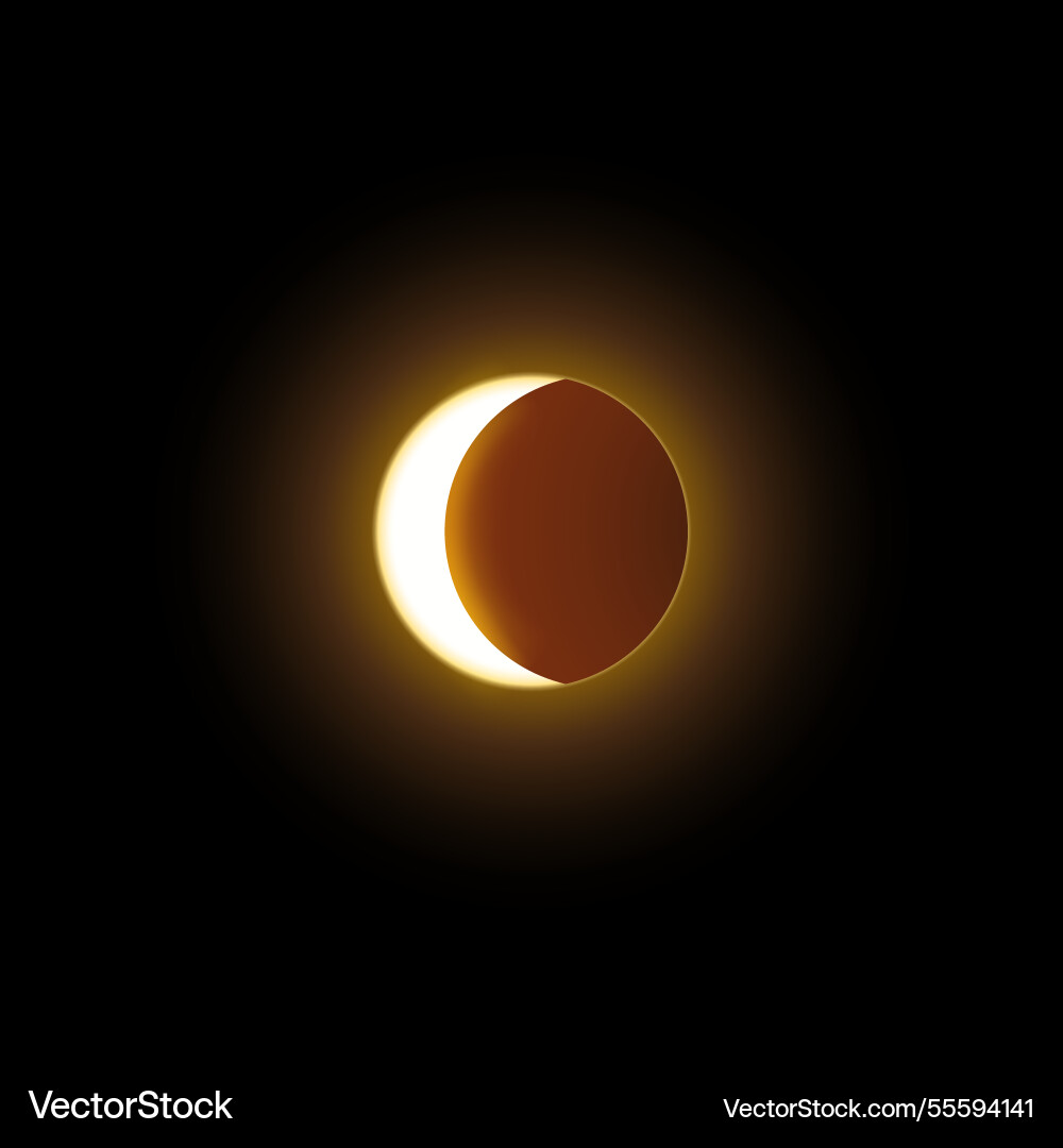 Lunar or solar eclipse phase Royalty Free Vector Image