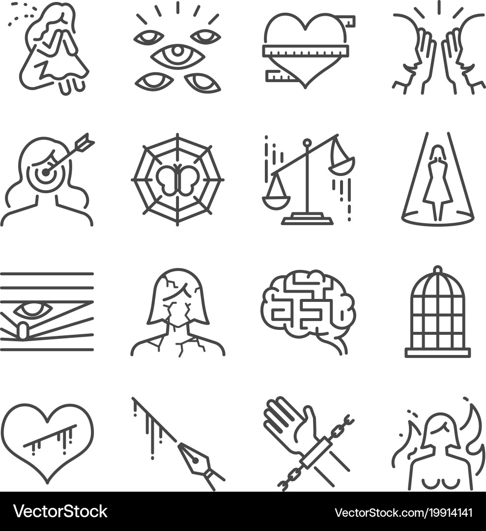 Victim and harassment line icon Royalty Free Vector Image