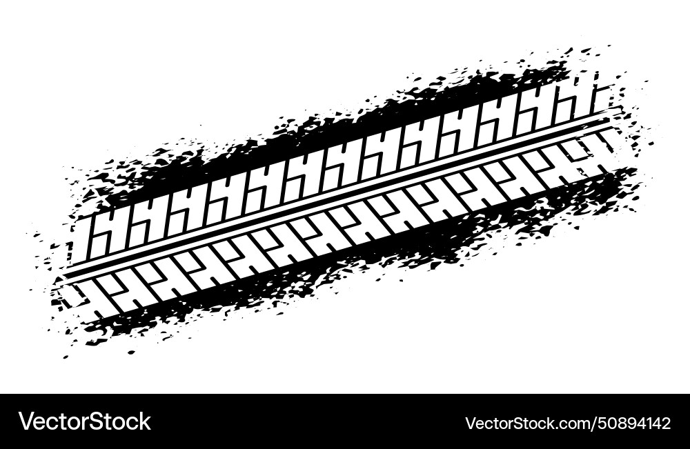 Abstract tire mark imprint white background Vector Image