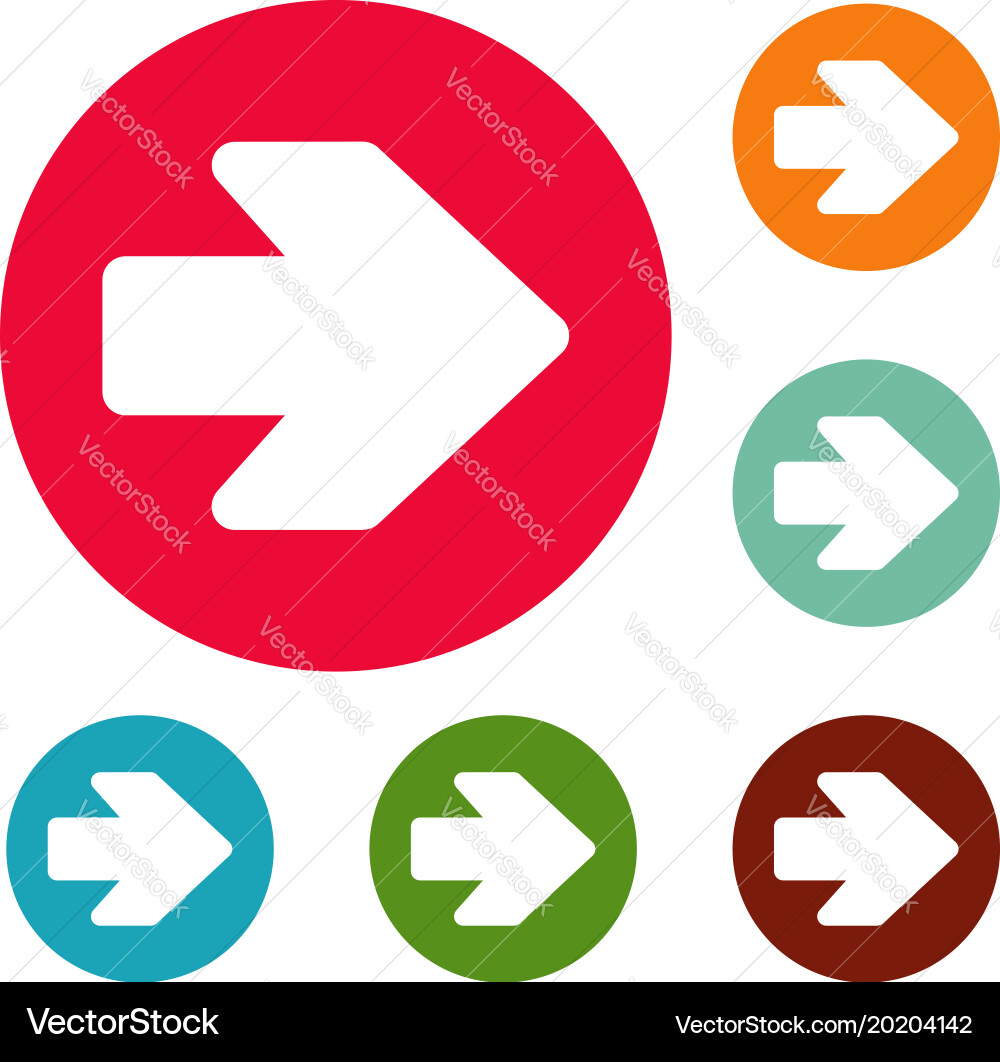 Arrow icons circle set Royalty Free Vector Image