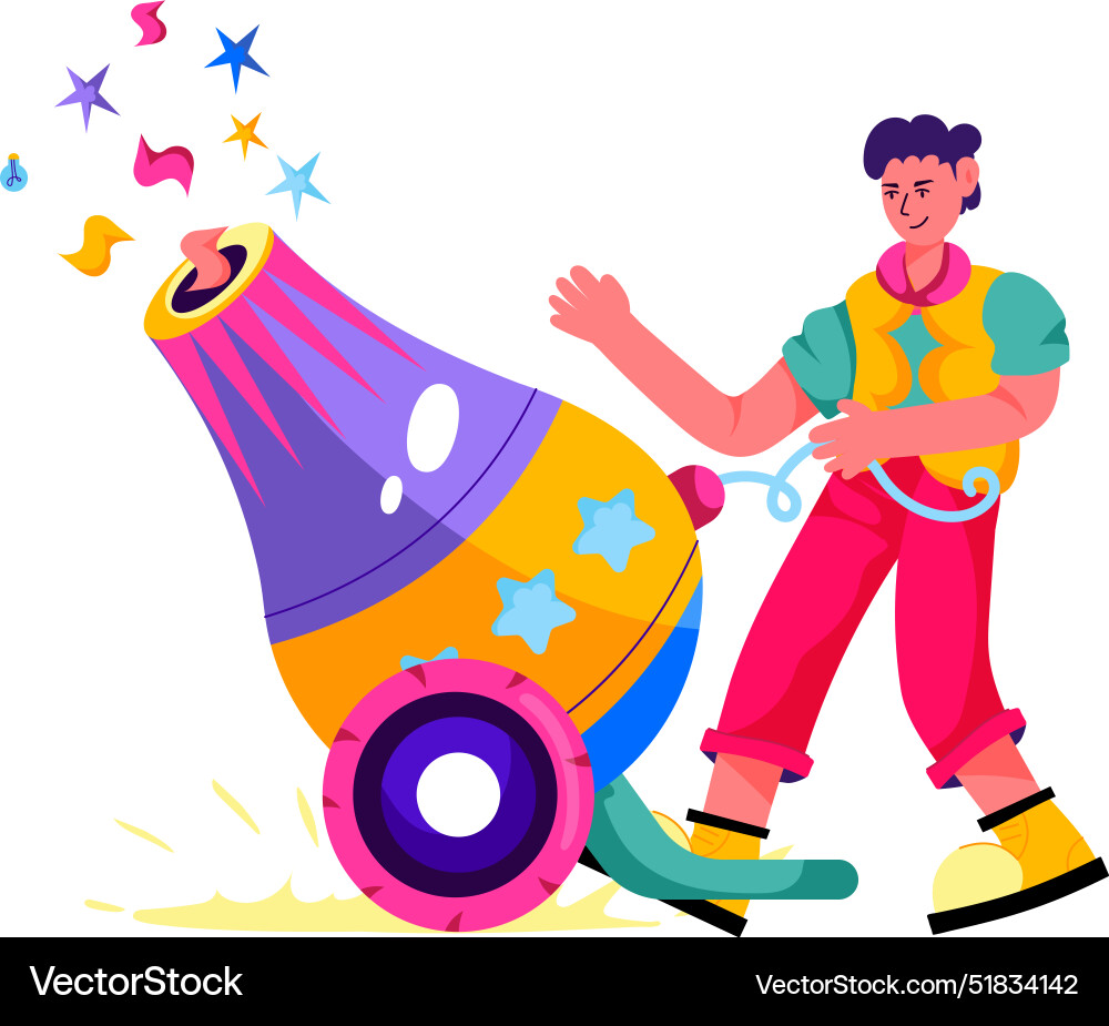 Carnival cannon Royalty Free Vector Image - VectorStock
