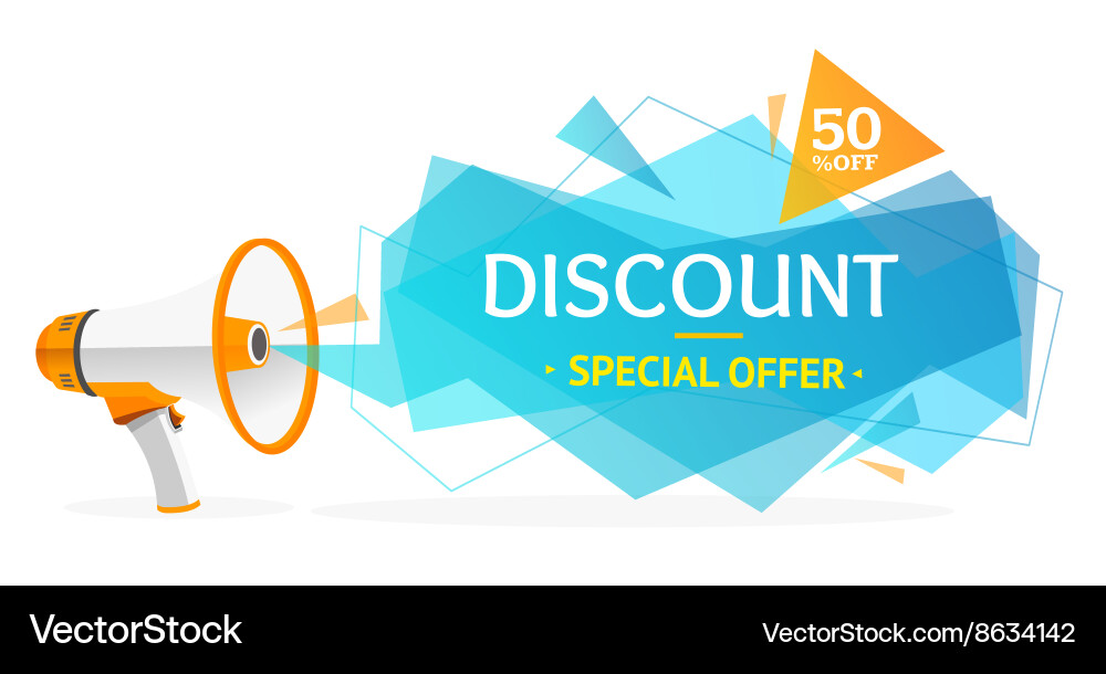 Discount banner sticker Royalty Free Vector Image