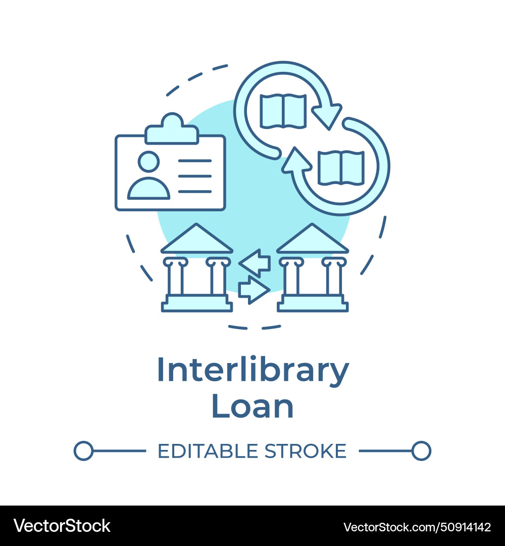 Interlibrary loan soft blue concept icon Vector Image