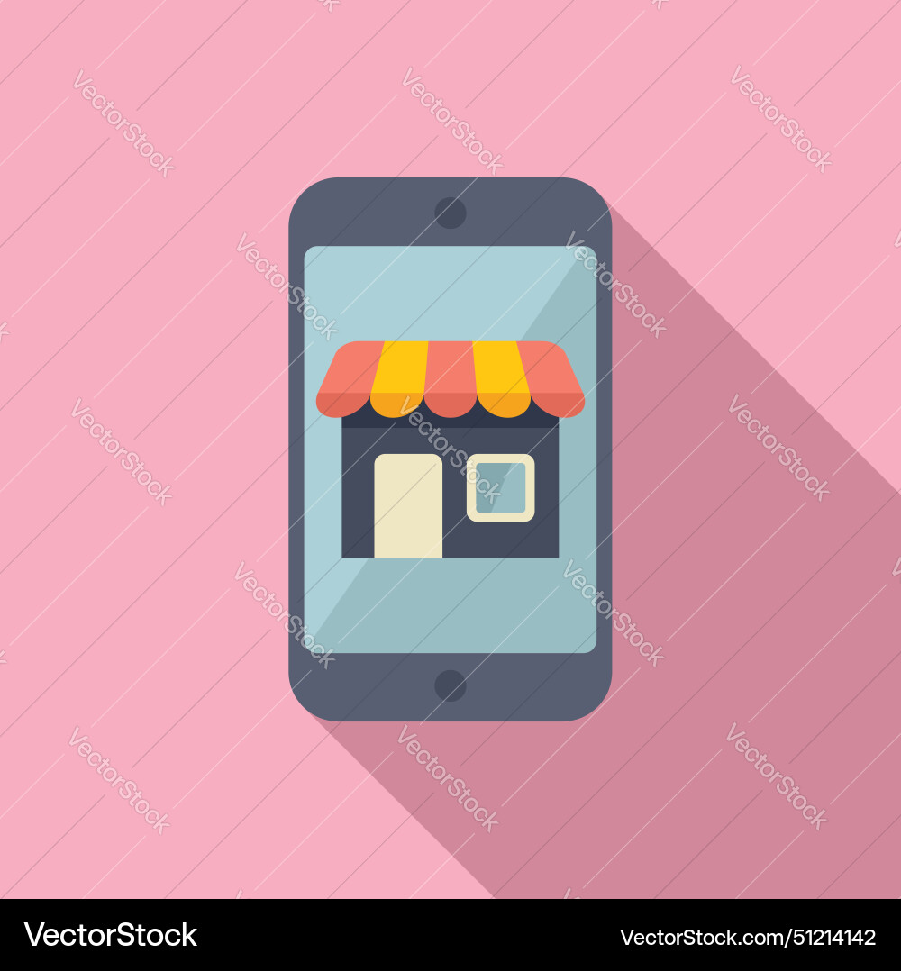 Mobile app store locator icon flat market Vector Image