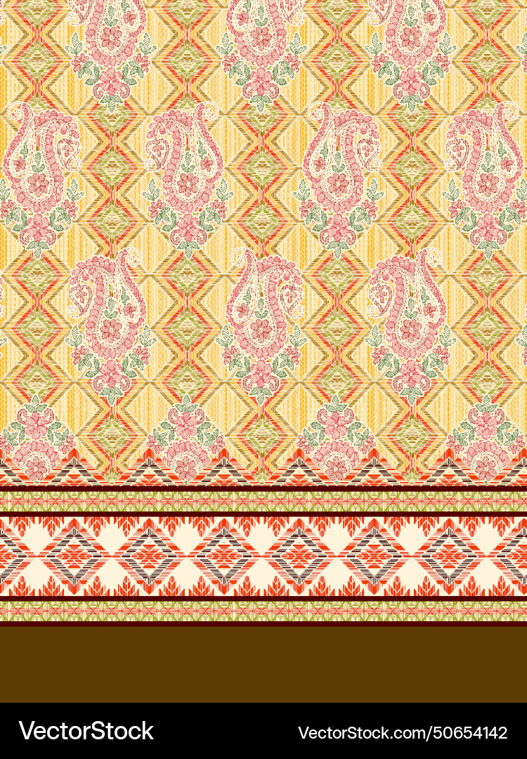 Textile digital design fabric print wallpaper Vector Image