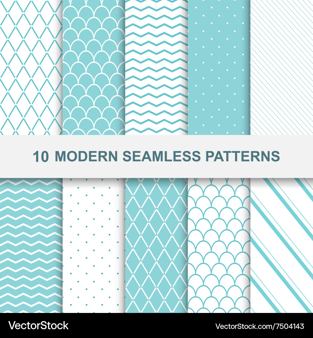 10 modern seamless patterns Royalty Free Vector Image