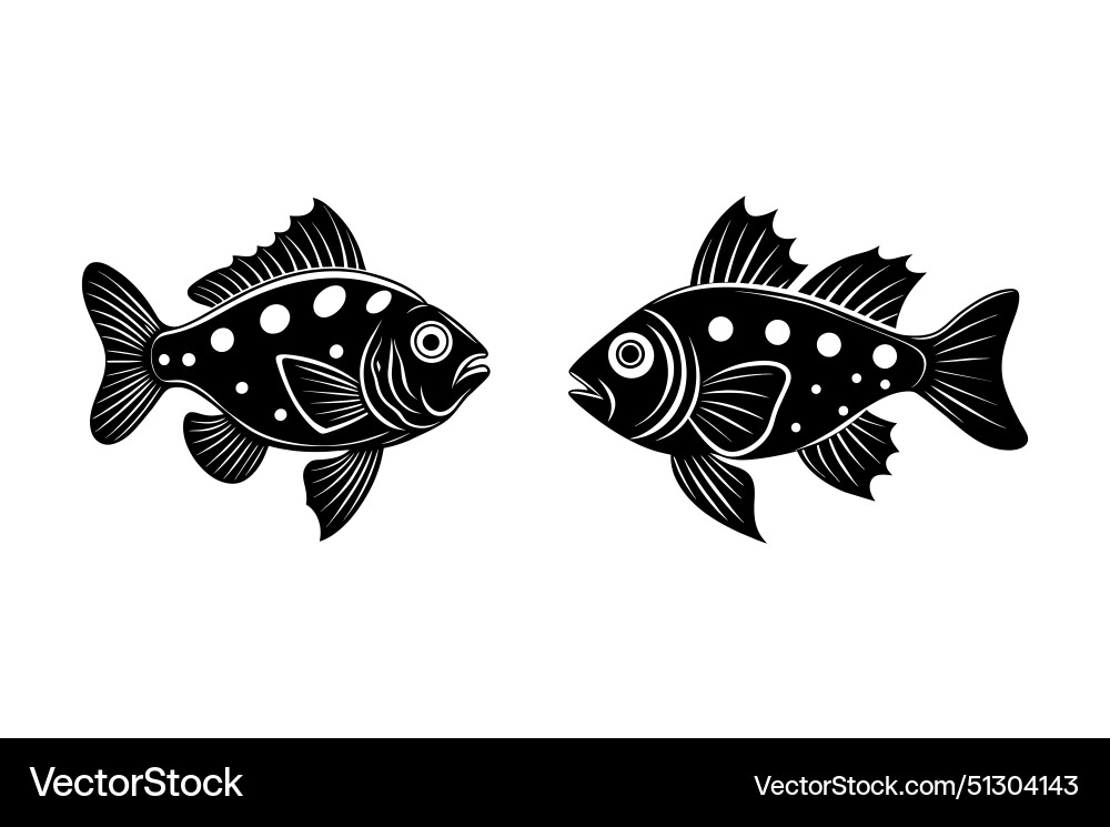 Archerfish unique silhouette Royalty Free Vector Image