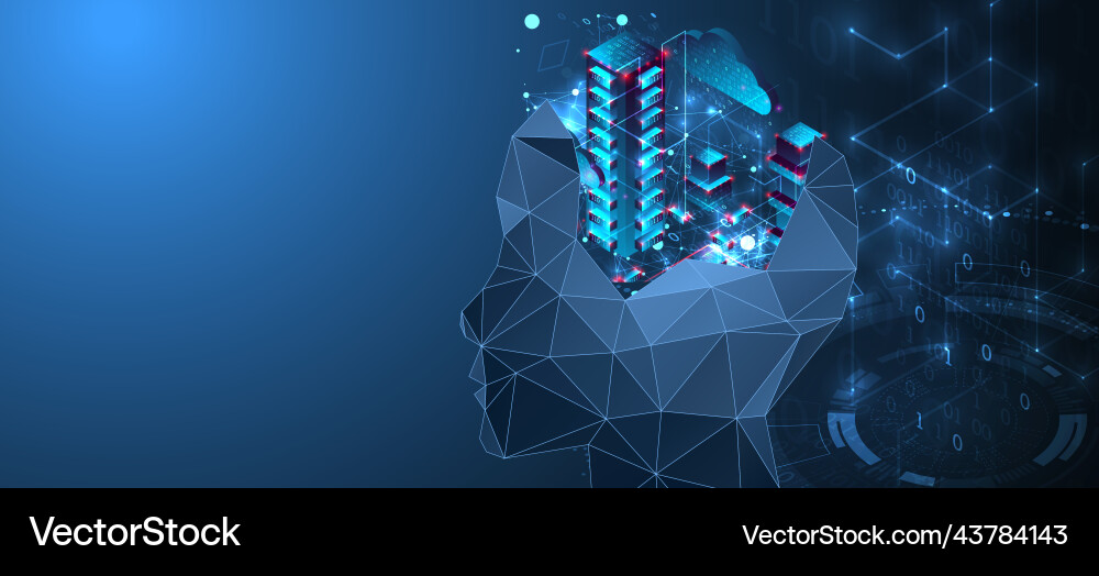 Artificial intelligence ai and big data concept Vector Image