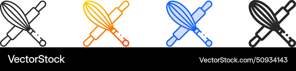 Bakery iconthin linear gradient blue stroke Vector Image