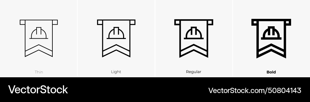Banderole icon thin light regular and bold style Vector Image