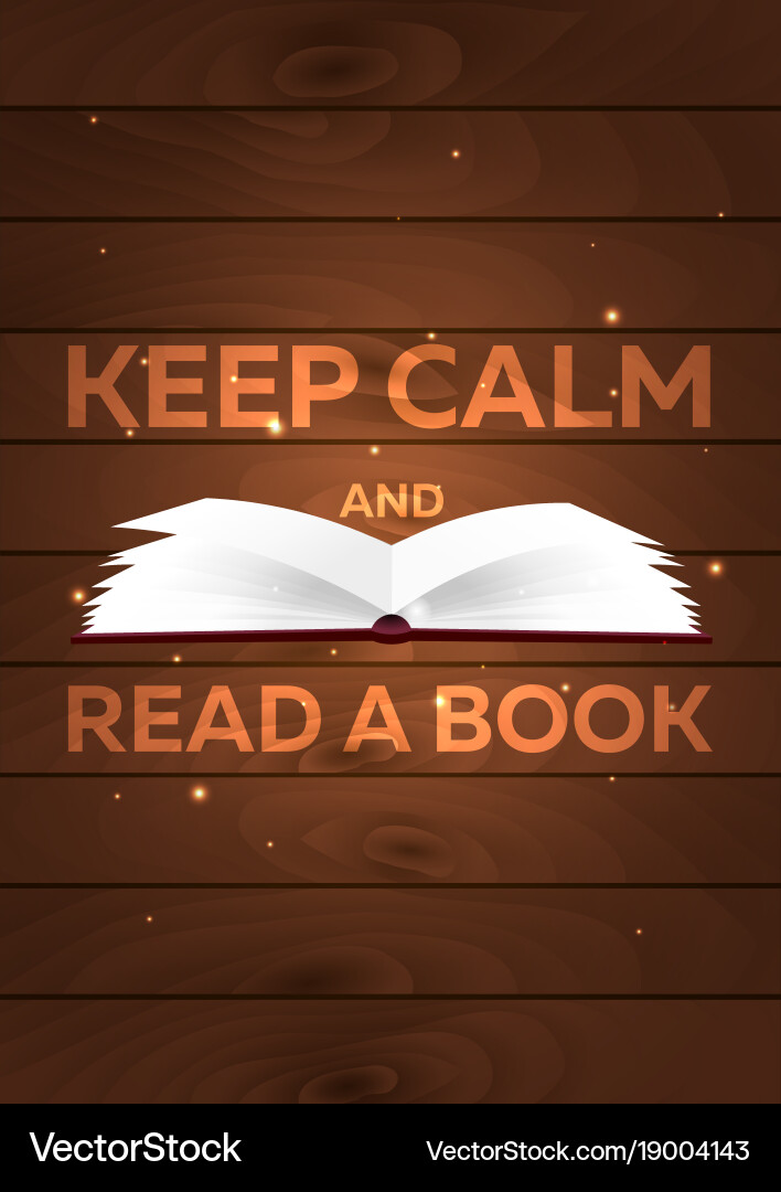 Book poster keep calm and read a open Royalty Free Vector