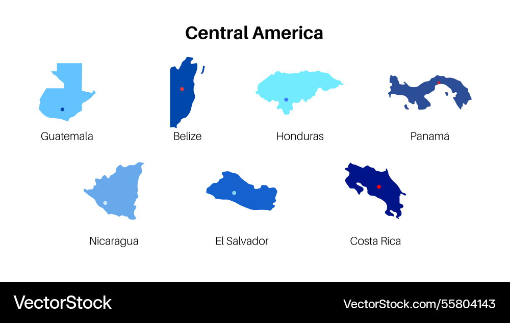 Central america countries Royalty Free Vector Image
