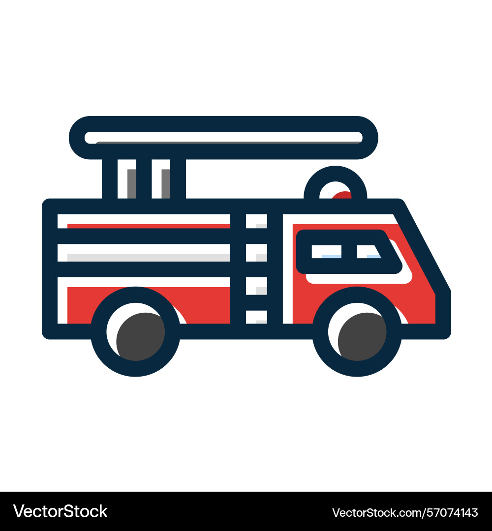Fire brigade thick line filled dark colors icons Vector Image