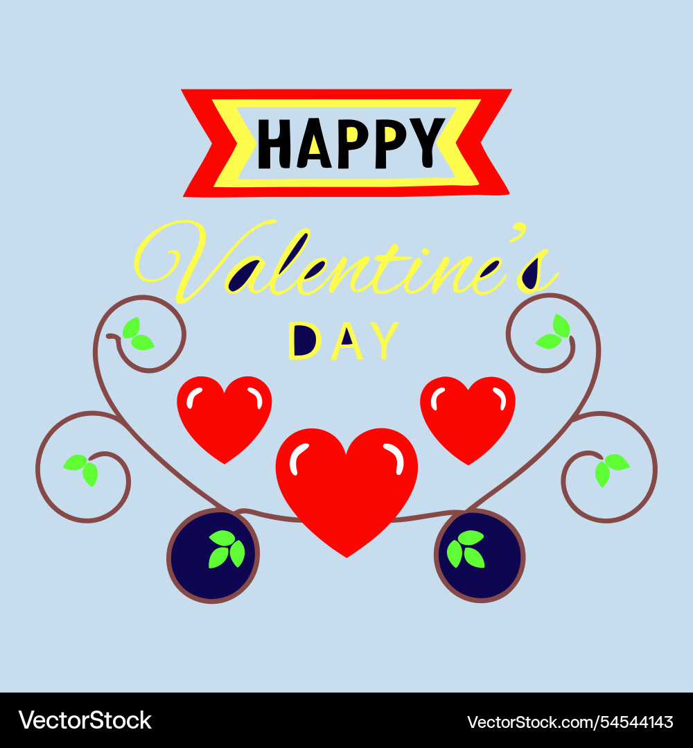 Happy valentines day typography art Royalty Free Vector