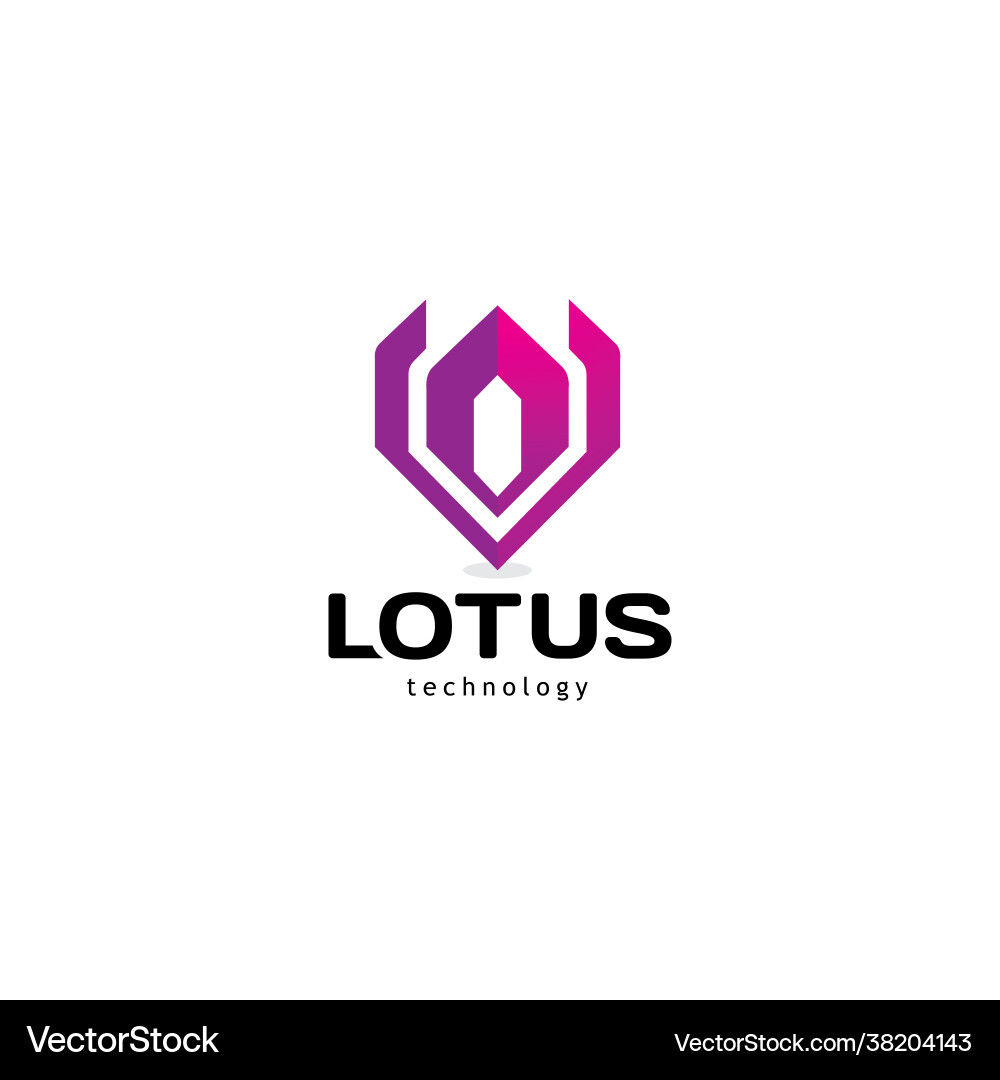 Lotus Flower Technology Logo Royalty Free Vector Image