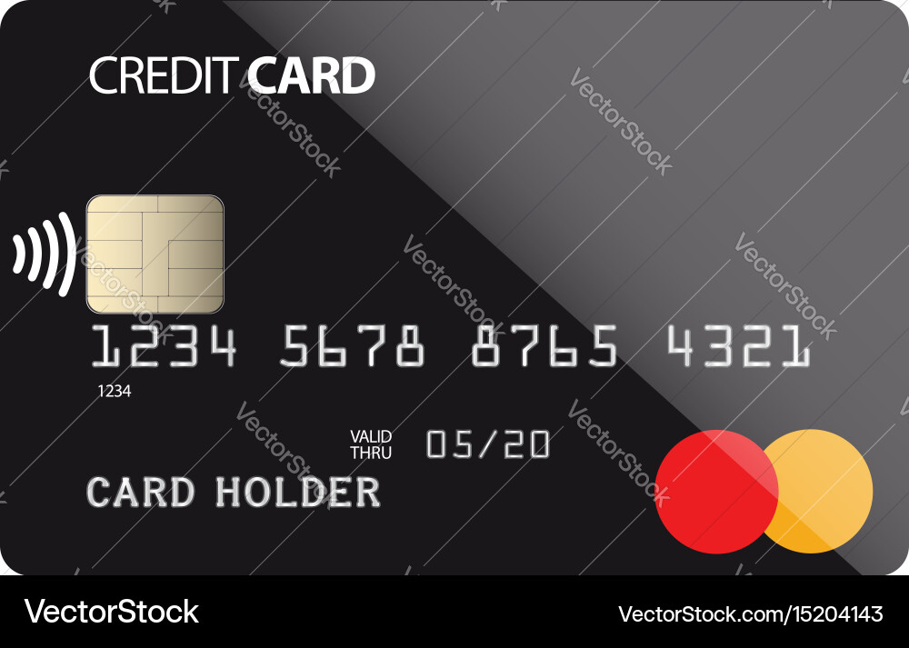 Plastic credit card with nfc chip Royalty Free Vector Image