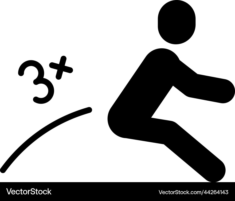 Triple jump icon design template Royalty Free Vector Image