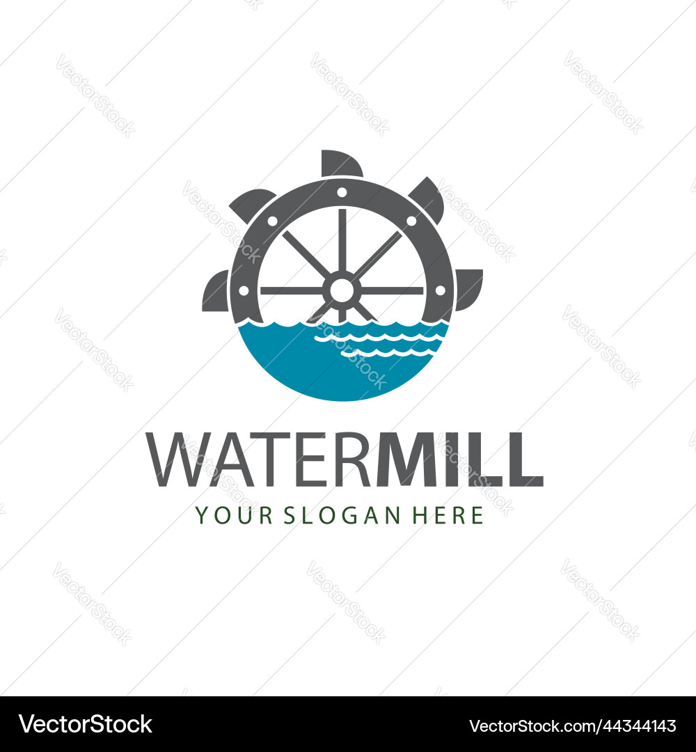 Water mill Royalty Free Vector Image - VectorStock