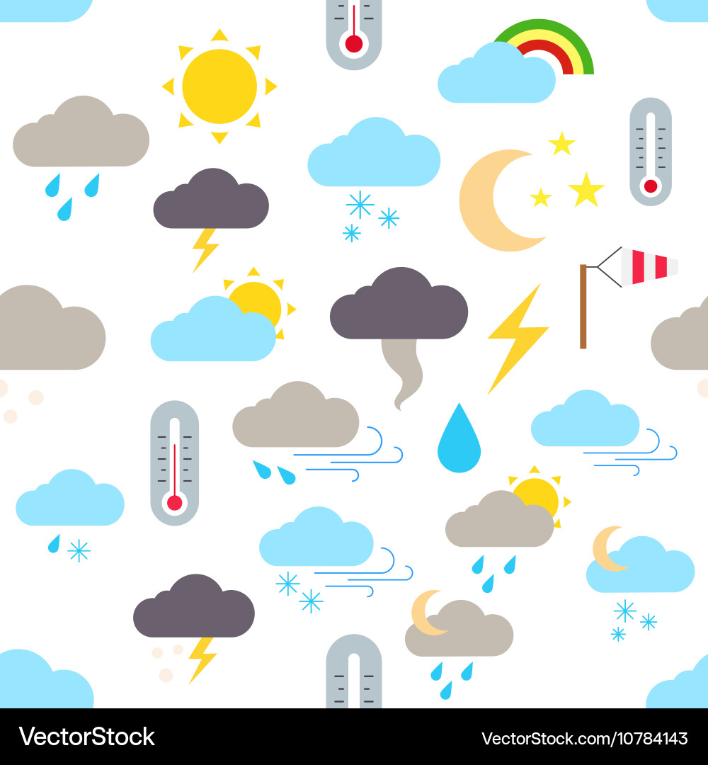 Weather forecast pattern stickers Royalty Free Vector Image