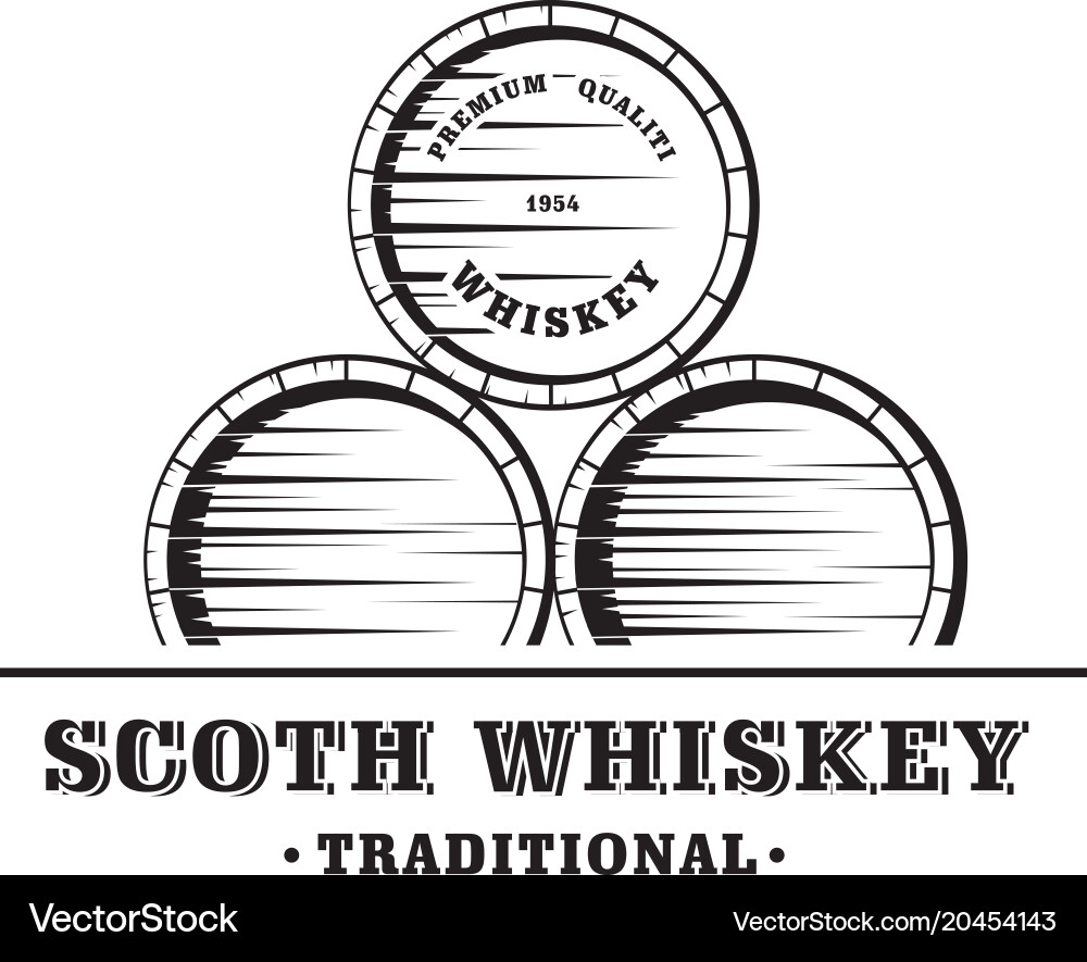 Wooden whiskey barrel Royalty Free Vector Image
