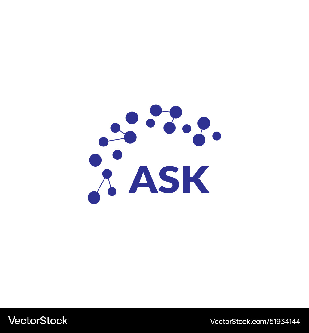Ask letter logo design on white background Vector Image