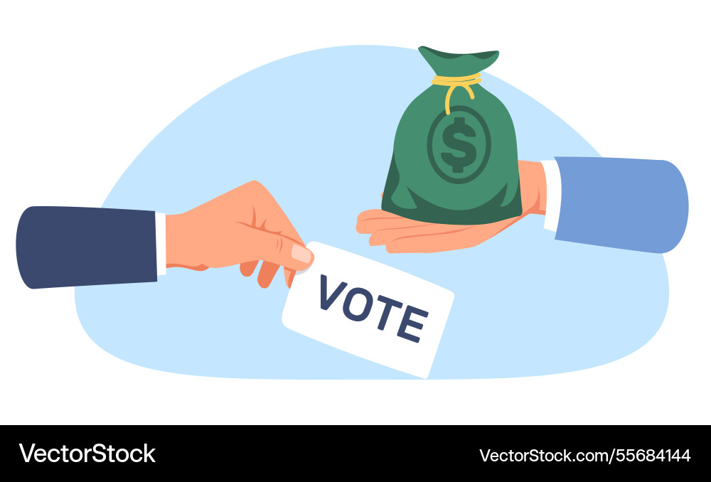 Buying votes bribery and corruption political Vector Image