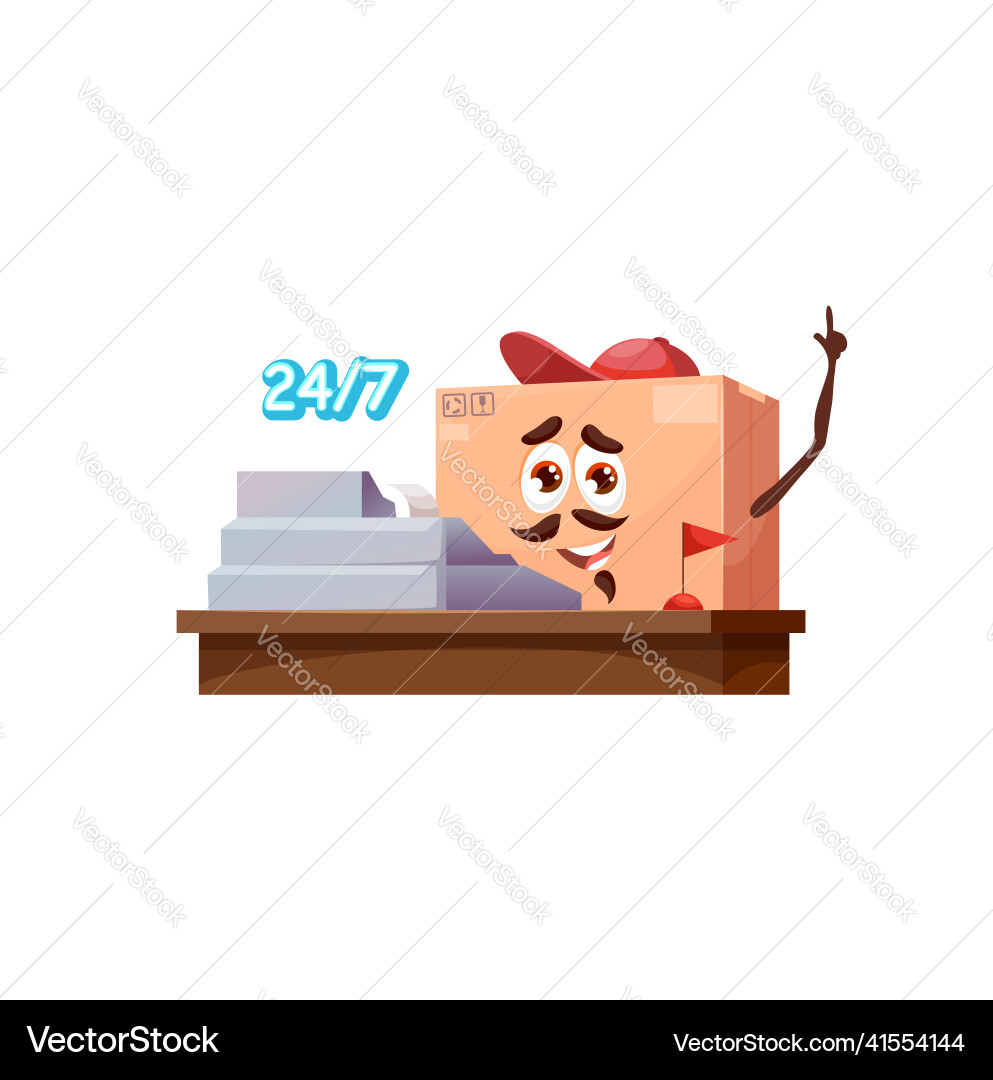 Cartoon package cardboard box delivery service Vector Image