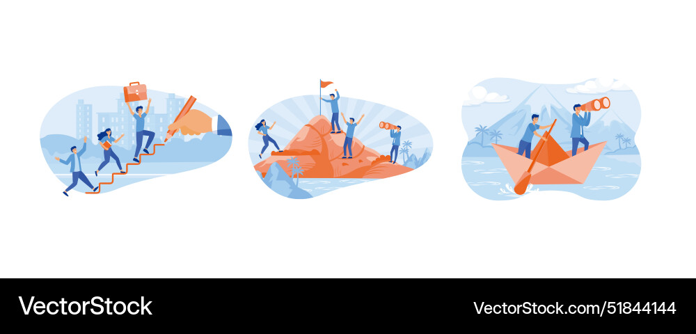 Leadership concept and teamwork Royalty Free Vector Image