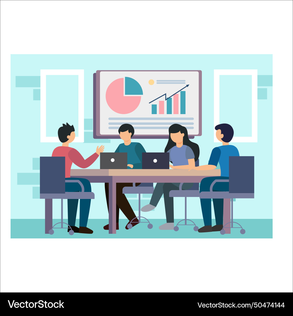 Meeting business flat design Royalty Free Vector Image
