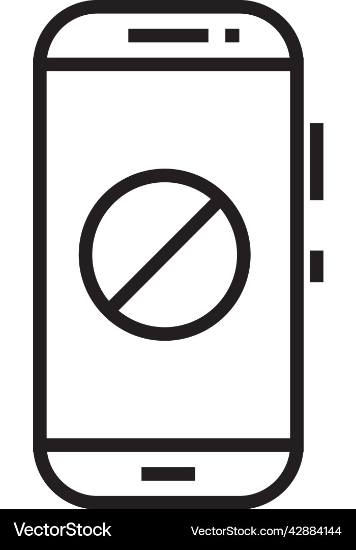 No Signal Icon on Phone Screen Royalty Free Vector Image