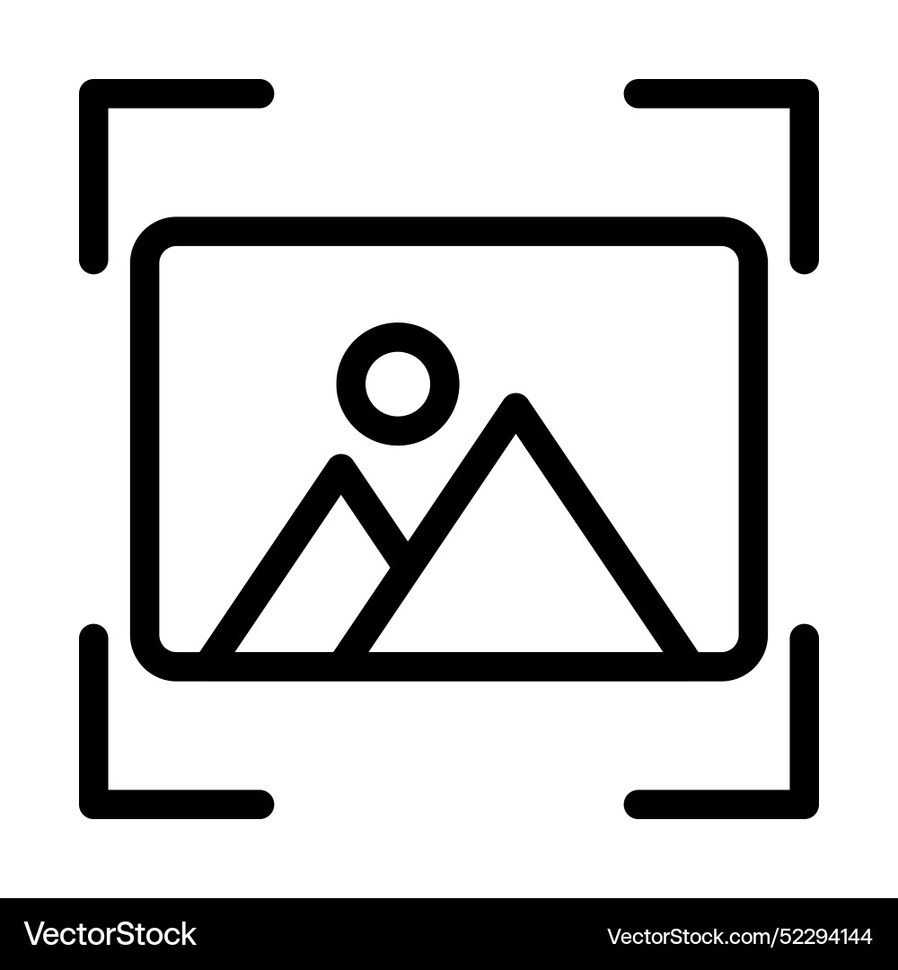 Picture snapshot icon linear logo mark in black Vector Image