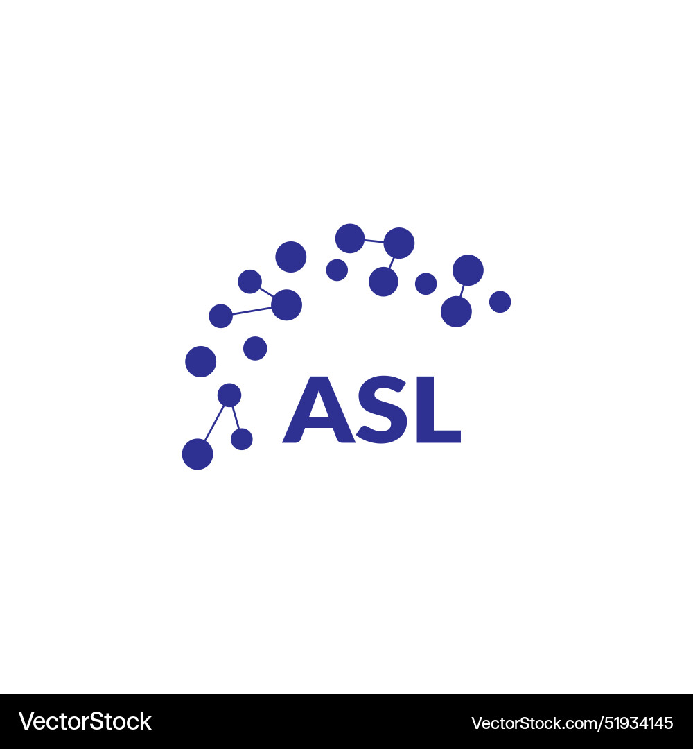 Asl letter logo design on white background Vector Image