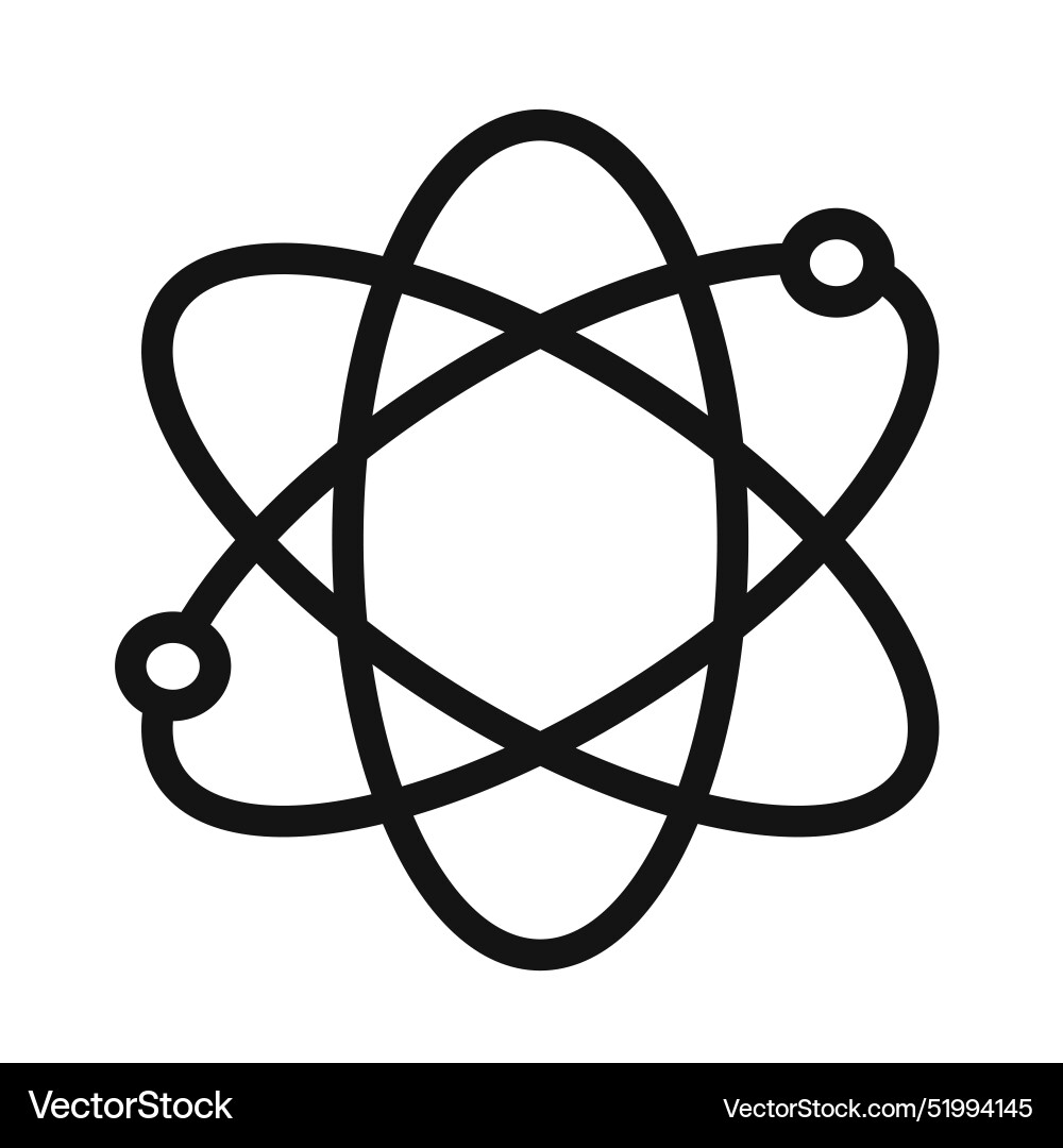 Atom scientific symbol mark in filled style Vector Image