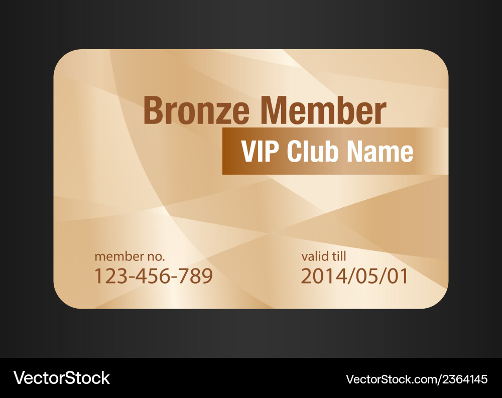Bronze VIP Card Royalty Free Vector Image - VectorStock