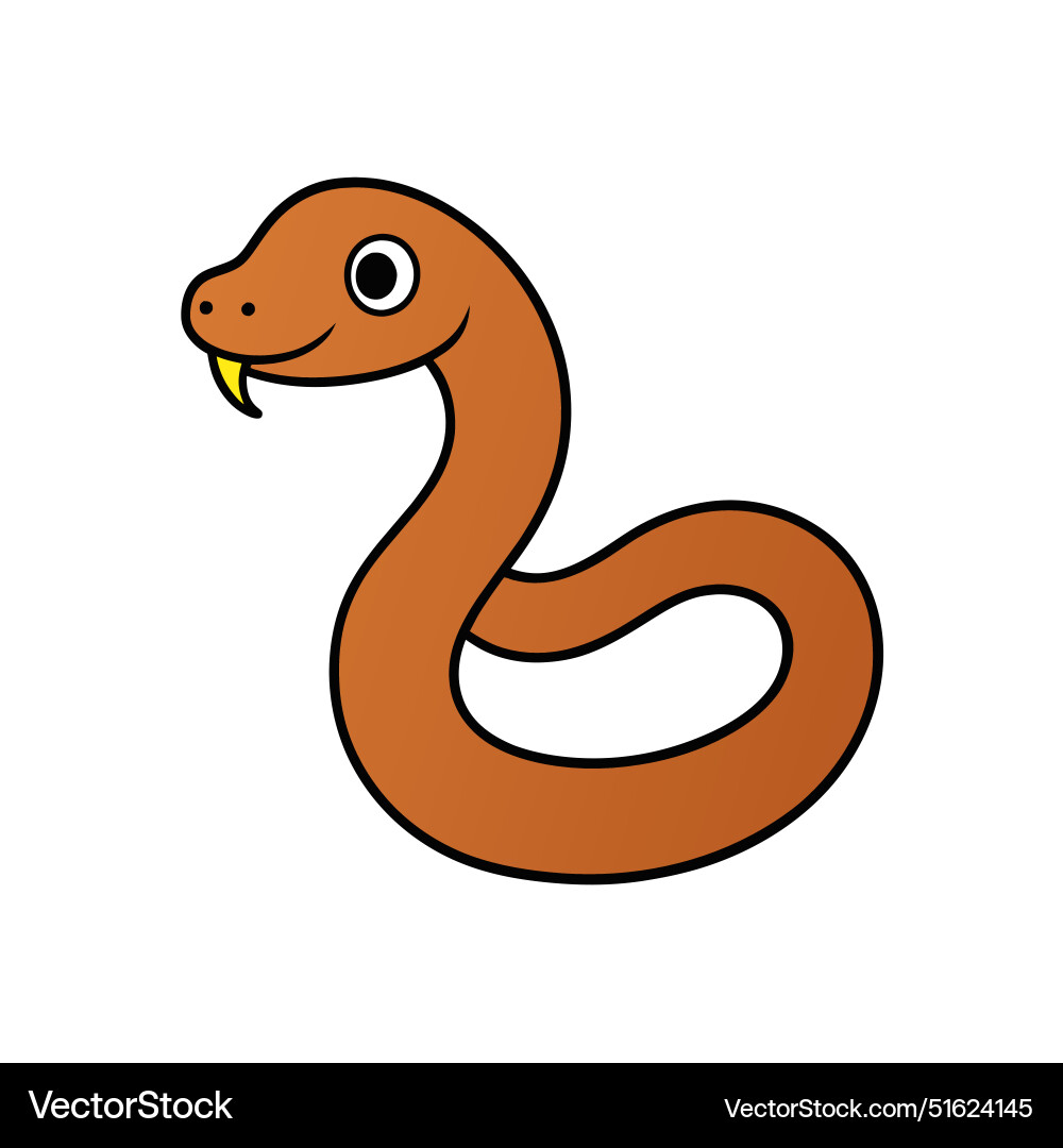 Brown snake goes icon Royalty Free Vector Image