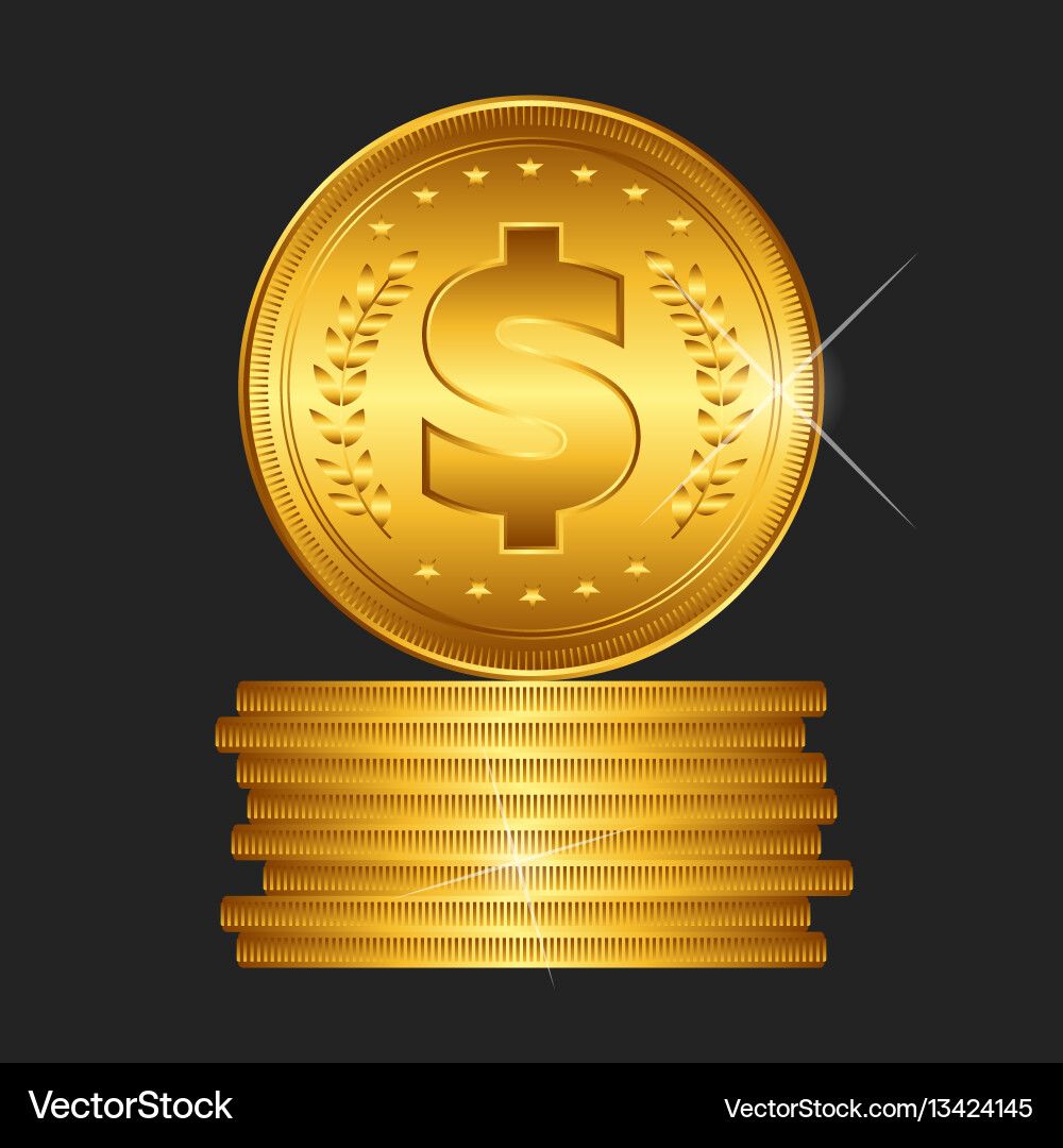 Gold coin Royalty Free Vector Image - VectorStock