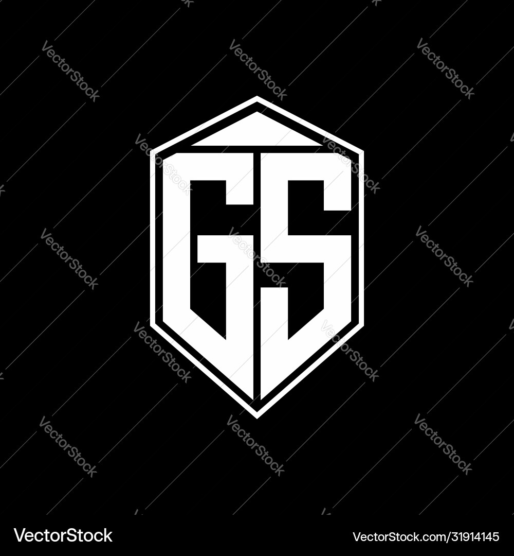 Gs logo monogram with emblem shape combination Vector Image