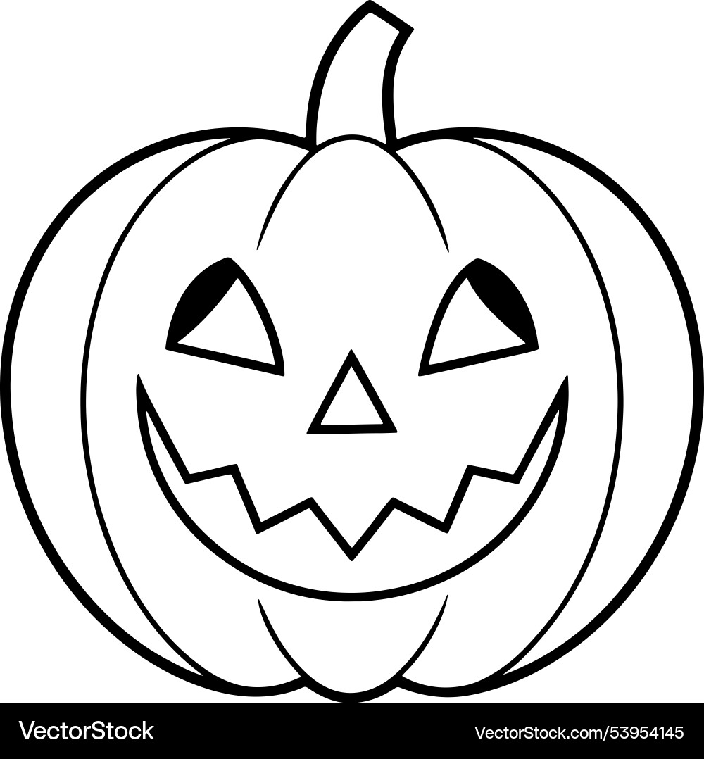 Halloween pumpkin line art for coloring page Vector Image