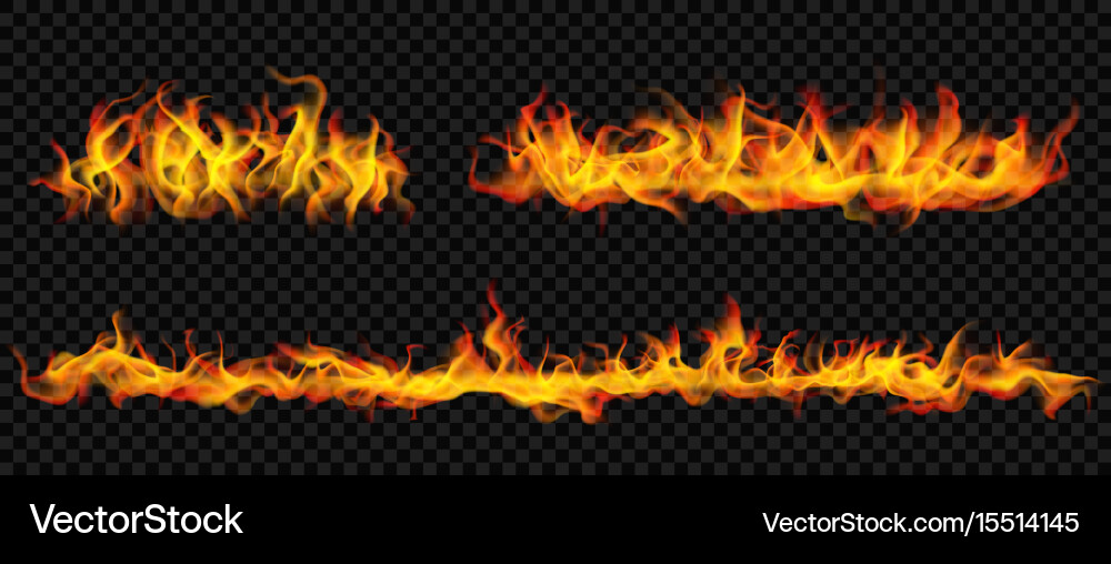 Long horizontal fire flame Royalty Free Vector Image
