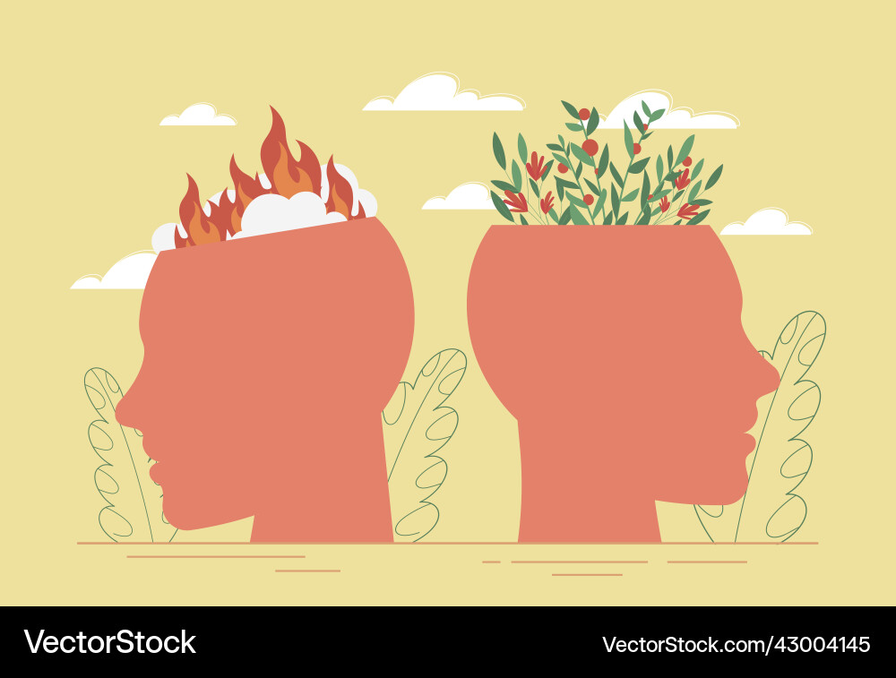 Mental States: Positivity & Negativity Vector Image