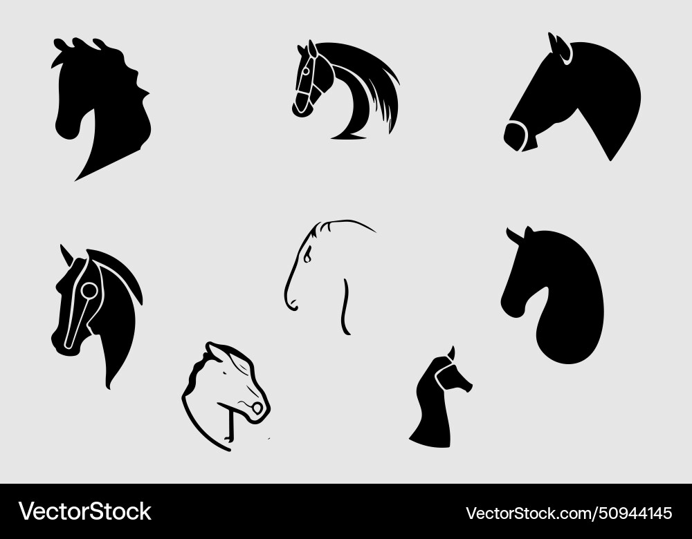 Minimal stylish black horse icon design Royalty Free Vector