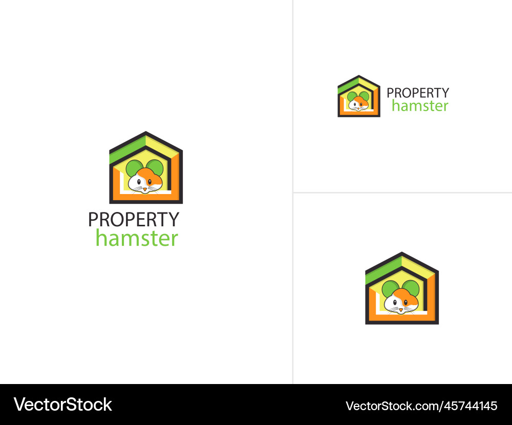 Property hamster logo design Royalty Free Vector Image